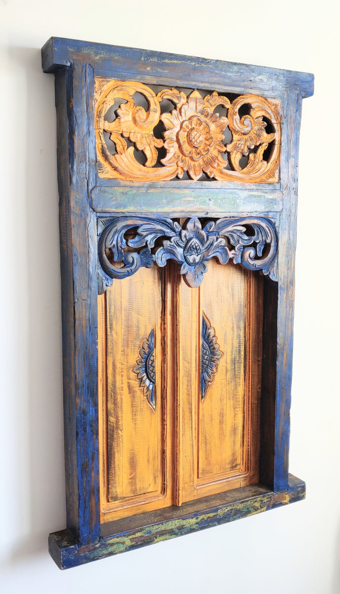 Home Decor: Large Wall Hanging. Beautiful Balinese Floral Carved Woode ...